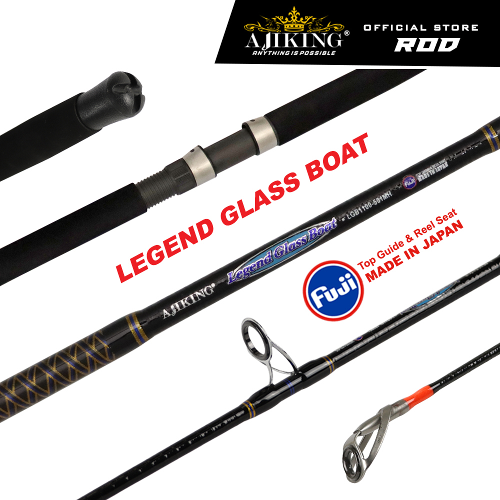 (5'0ft-7'0ft) Ajiking Legend Glass Boat Heavy Duty Fishing Rod Max Drag ...