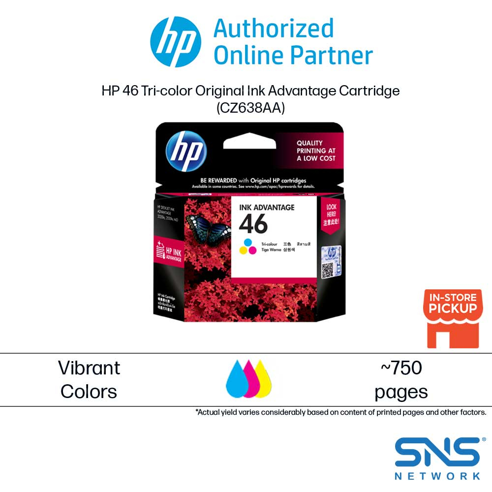 HP 46 Tri-color Original Ink Advantage Cartridge CZ638AA - Compatible ...