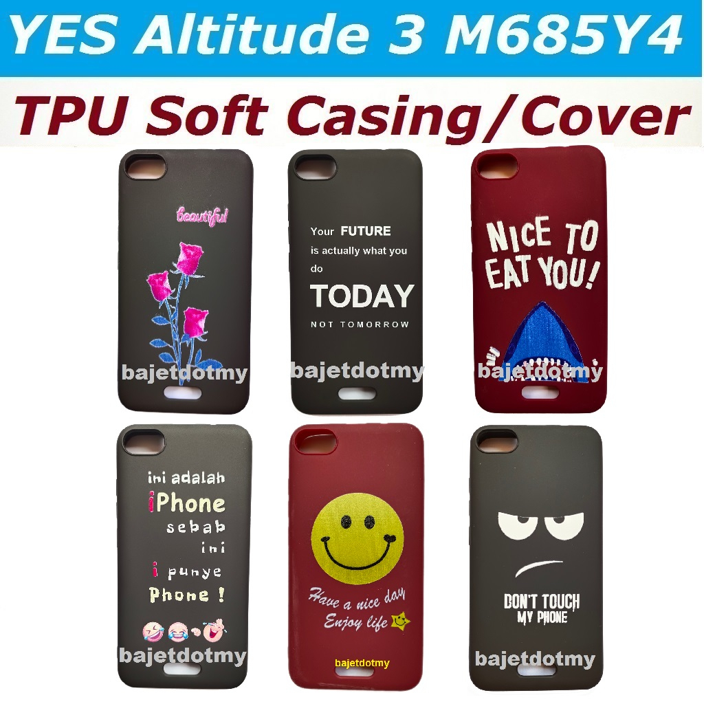 YES Altitude 3 M685Y4 M685 case casing corak karton soft cartoon back ...