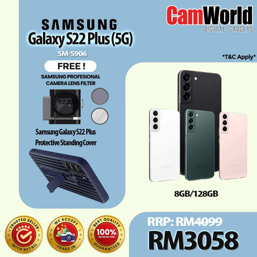 Samsung Galaxy S22+ / S22 Plus 5G ( SM-S906 ) ( 8GB + 128GB ) With Cover & Filter | Shopee Malaysia