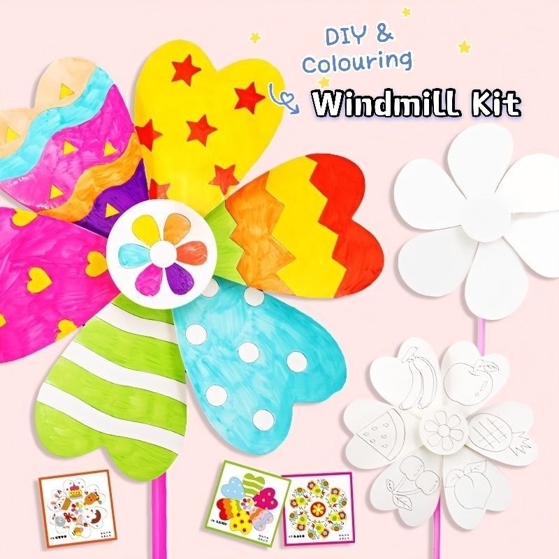 Diy Colouring Windmill Kit For Kids Diy Craft Set Painting Art Craft ...