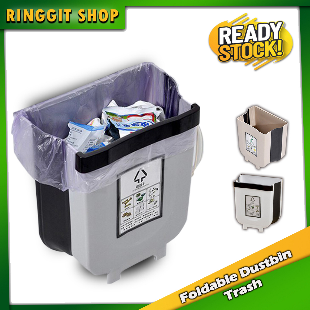 Ringgit Shop Wall-mounted Foldable Dustbin Trash Can Portable laundry ...