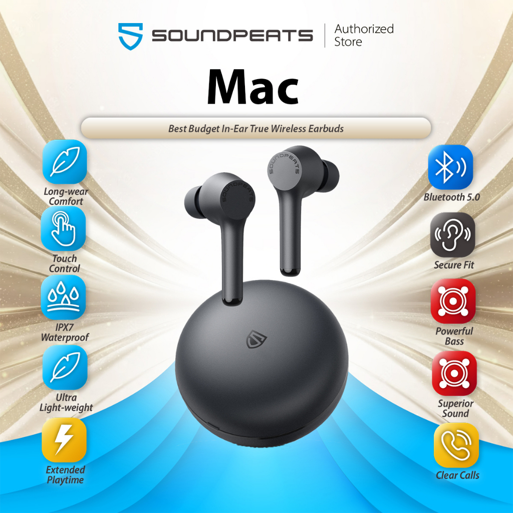 SoundPEATS Mac / Mac 2 Bluetooth 5.0 Type-C Quick Charge Deep Bass ...