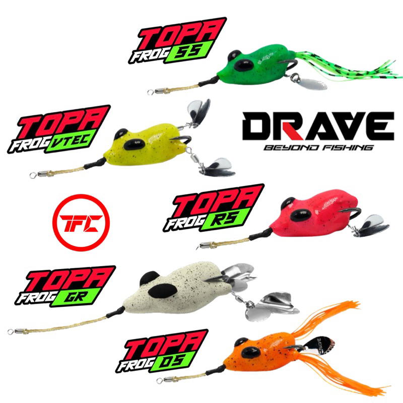 DRAVE Topa Frog DS RS SS GR Vtec Double Blade Single Skirt Rubber Soft ...