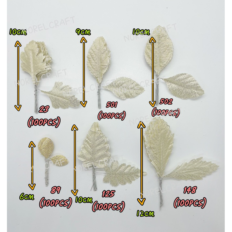 [100PCS]WHITE GOLD LEAF/DAUN EMAS PUTIH/DAUN ROSE/DAUN SANGGUL/DAUN ...