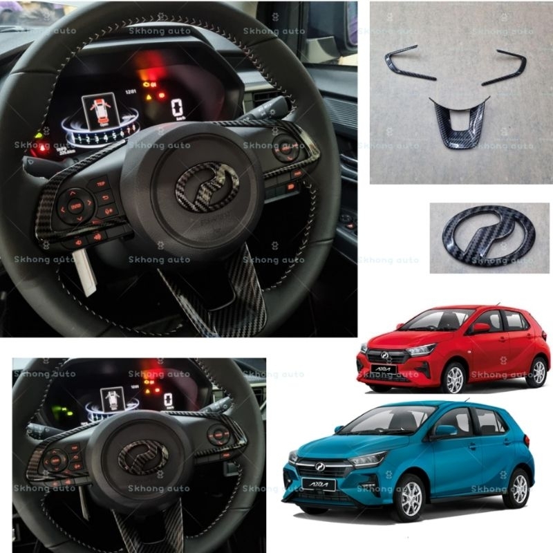 perodua axia 2023-2024 red forged carbon fiber steering wheel frame ...