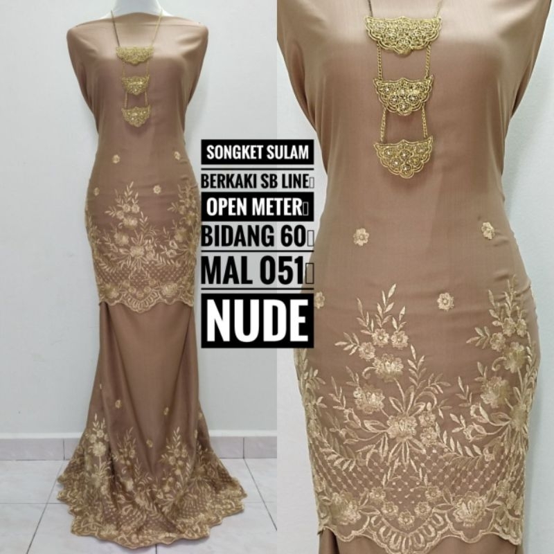 Kain Pasang Songket Sulam Biku Berkaki SB Line BIDANG45&60 (Open Meter ...