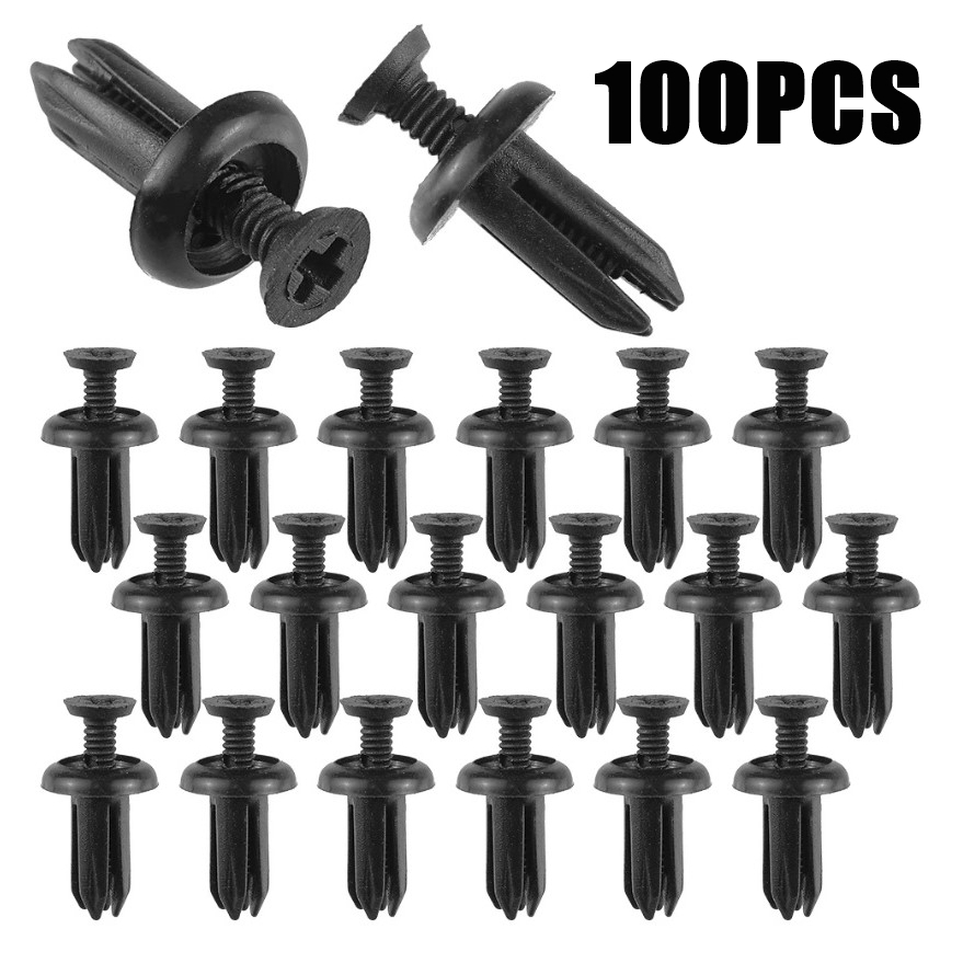 100PCS Car Clip Bumper Fastener Clip 5mm Car Push Pin Rivet Bumper ...