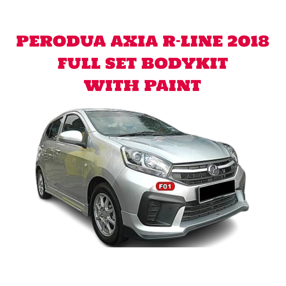 Perodua Axia R-Line 2018 Full Set Bodykit in S28 Glittering Silver ...