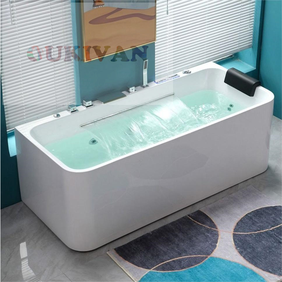 Jacuzzi Waterfall Massage Bath Tub With Led Panel Swivel Surfing Bath ...