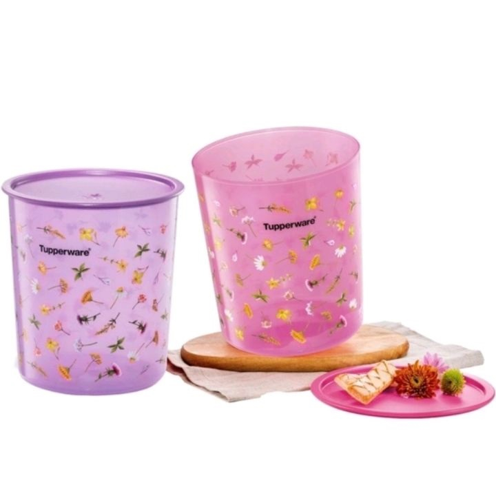 Ready Stock ~ Tupperware Tall Canister 10L OR Giant Canister 8.6L OR Spring Bloom One Touch Maxi ...