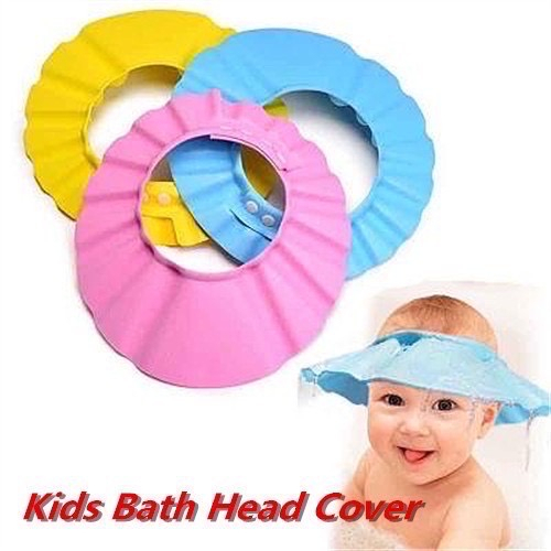 Baby Kids Bathing Shower Protector Head Eye Ear Cover Washing Hair Cap ...