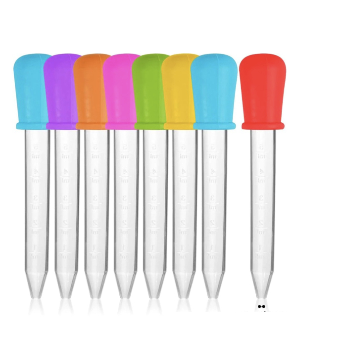 Reusable 5ML Silicone Pipette Dropper Sensory Montessori Play Water ...