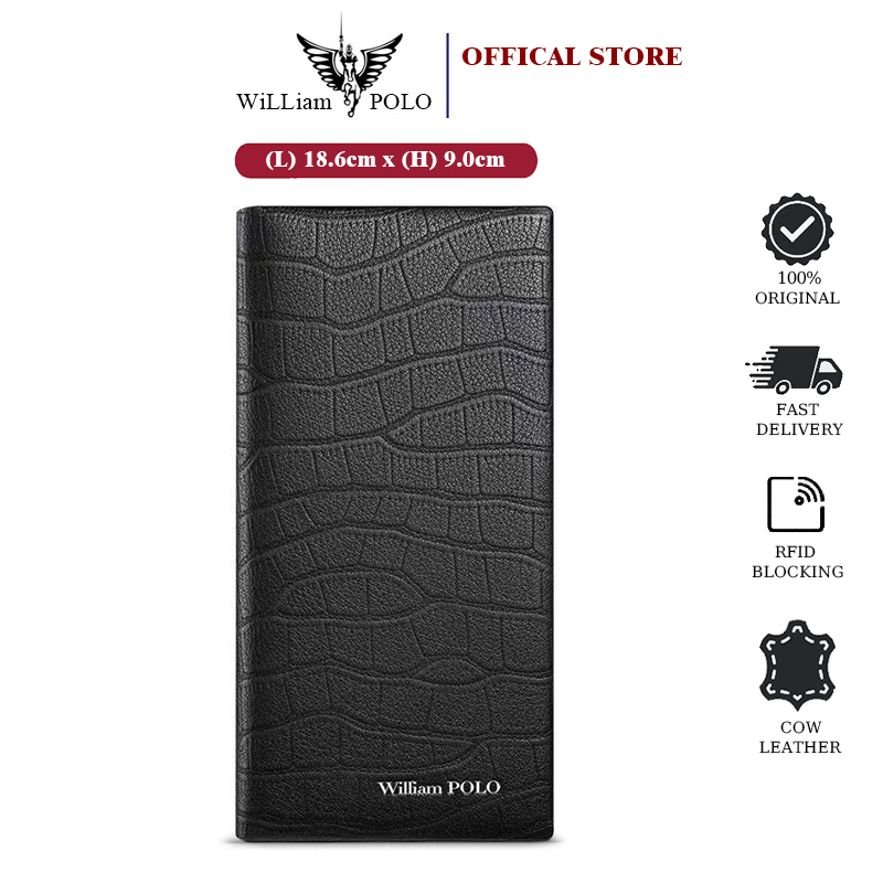 [READY STOCK] William POLO Wallet - Genuine Leather Men"s long wallet ...