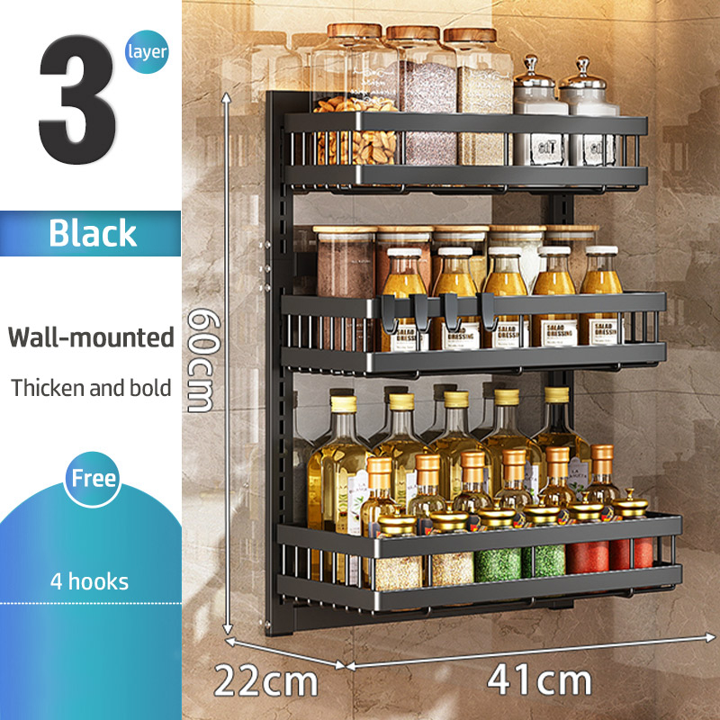 Kitchen Rak Rempah Spice Rack Stainless Steel Seasoning Storage Rak ...