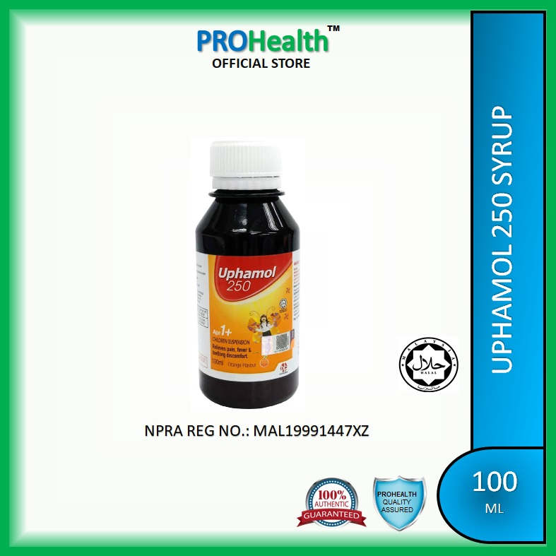 UPHAMOL 250 Children Suspension SYRUP Orange Flavour 100ml EXPIRY:12/ ...