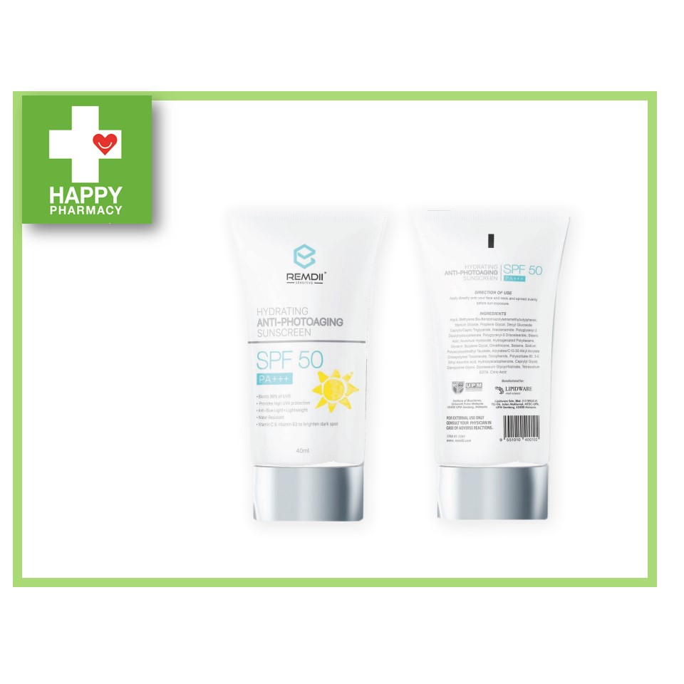 Remdii Hydration Anti-Photoaging Sunscreen 40ml 50 SPF | Shopee Malaysia