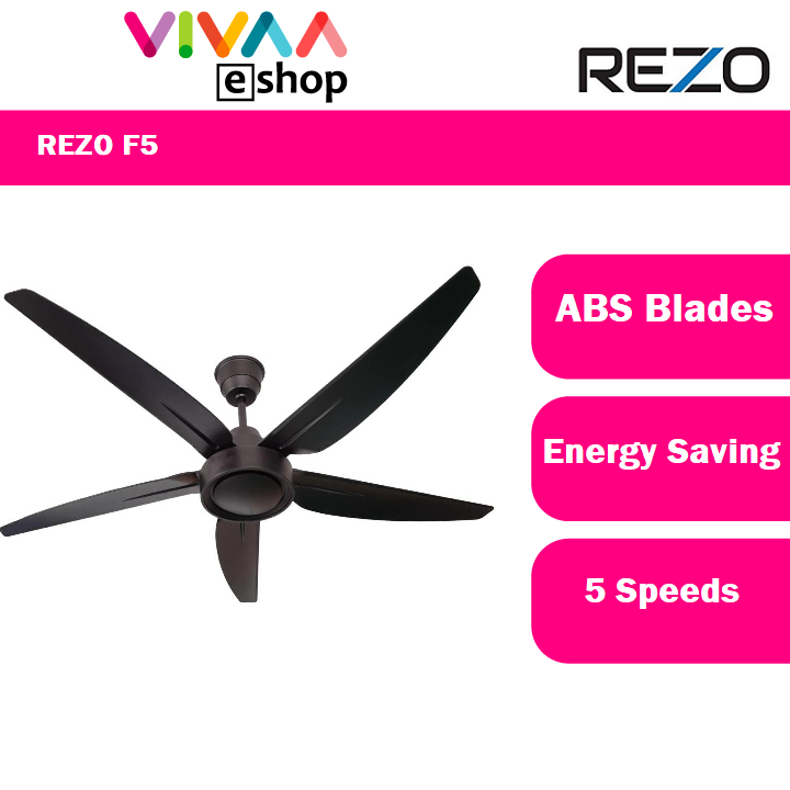 Rezo 5 Speed Remote Control Ceiling Fan 56" ABS Blades F5 - Premium ...