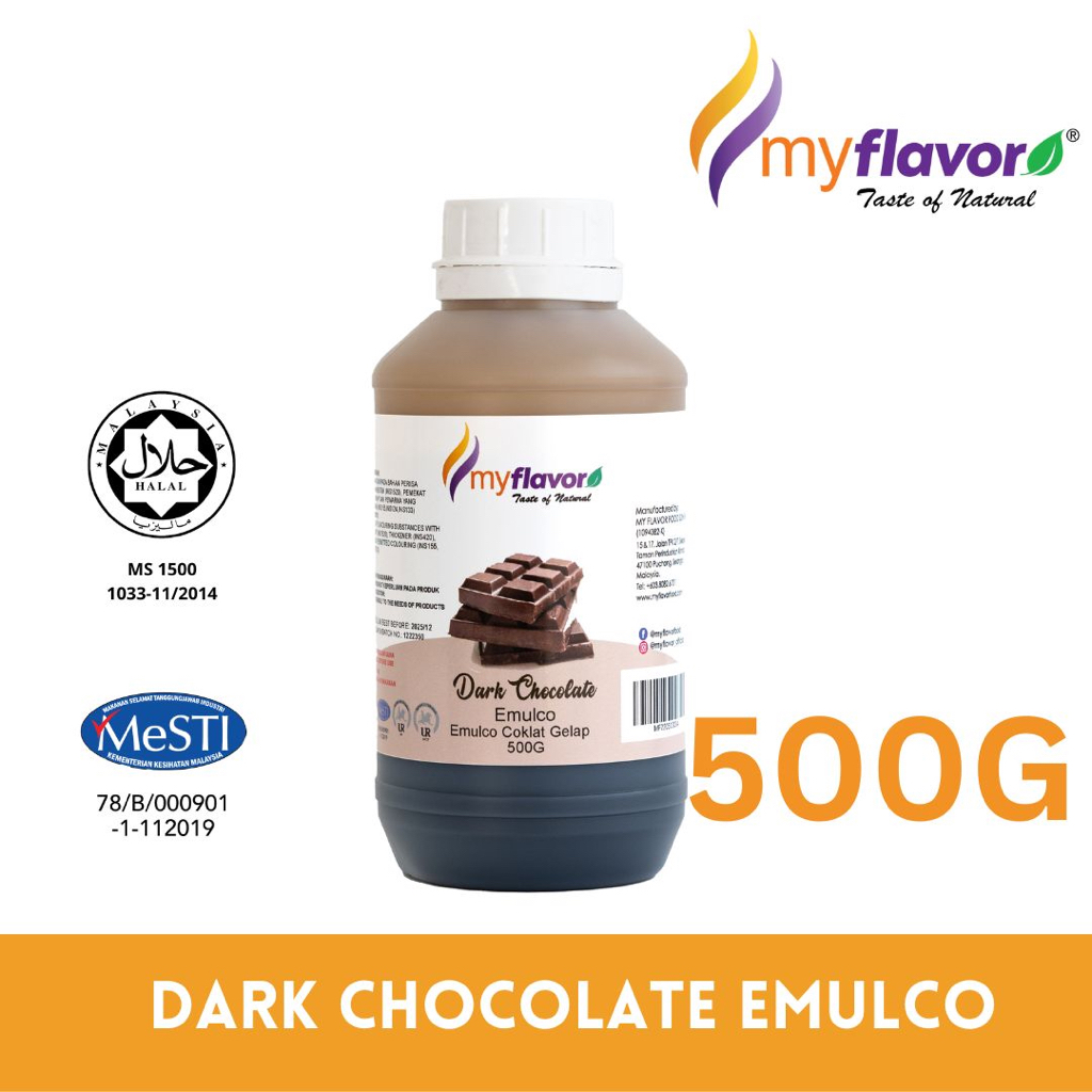 500g/1kg DARK CHOCOLATE EMULCO - FOOD FLAVOUR MyFlavor Halal | Shopee ...