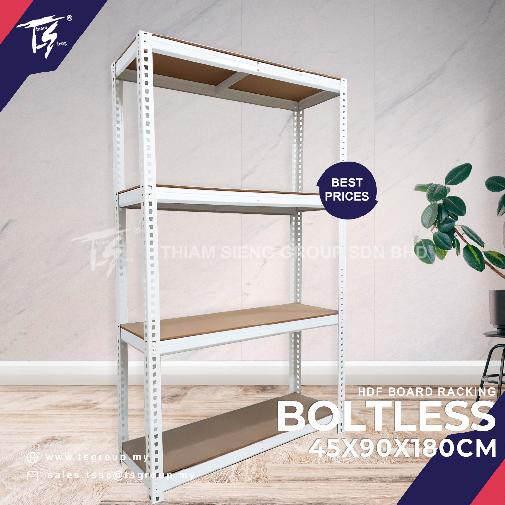 TSBRILLIANT Boltless DIY Racking W45xL90x H180cm Multipurpose Racking ...
