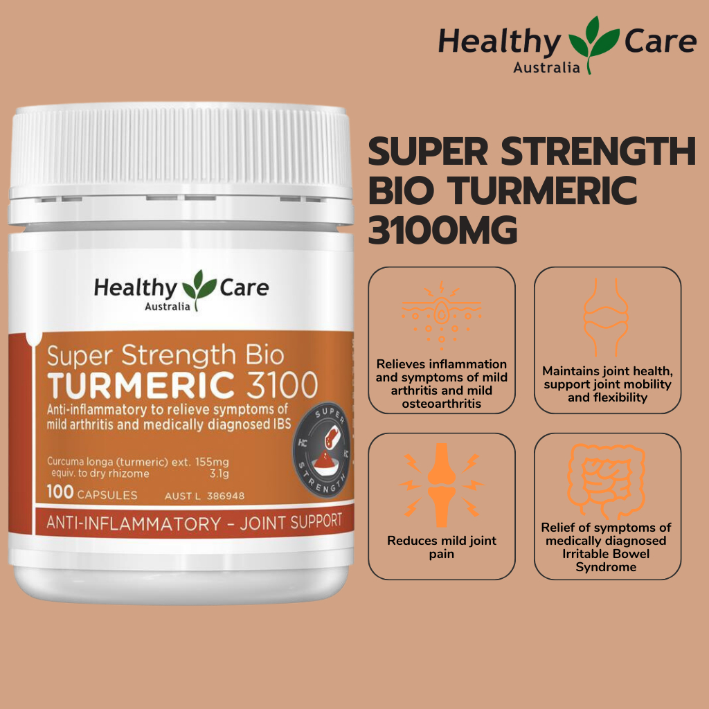[100% IMPORTED FROM AUS] Healthy Care Super Strength Bio Turmeric ...