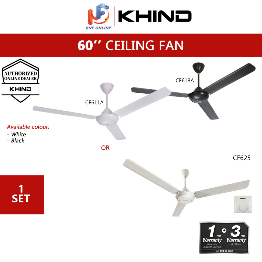 Khind Ceiling Fan (60"/1 Set) CF618 CF618B CF625 CF625B CF611A CF613A ...