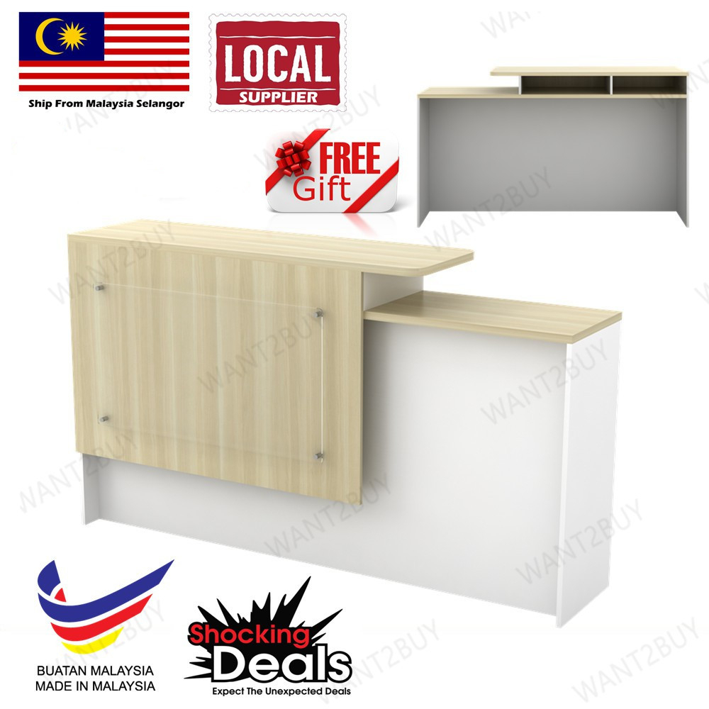 🇲🇾 🔥Local Supplier🔥 5/6 Feet Reception Cashier Counter Wooden Office ...