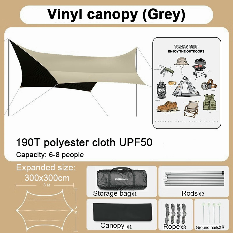 Flysheet Camping Ultralight Waterproof Groundsheet Camping Tarp Pole ...