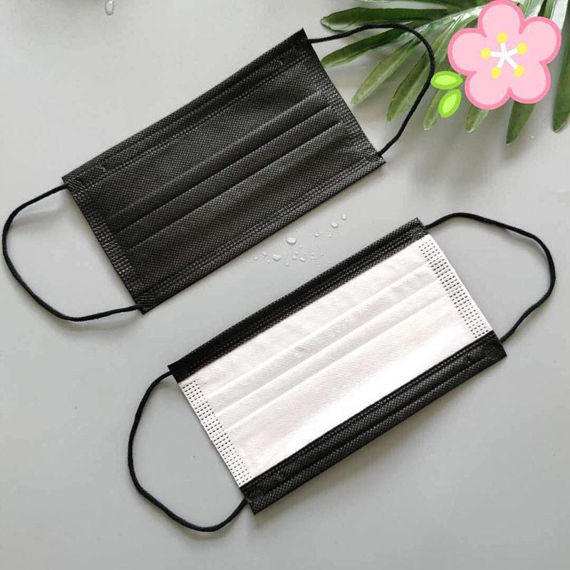 4ply Black Mask inside White 50pcs with box Mask hitam dalam putih ...