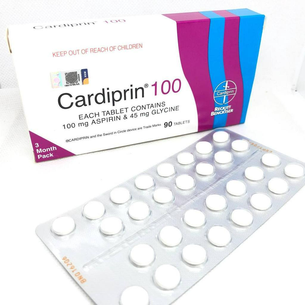 Cardiprin 100 tablets (each tablet contains 100mg Aspirin & 45mg ...
