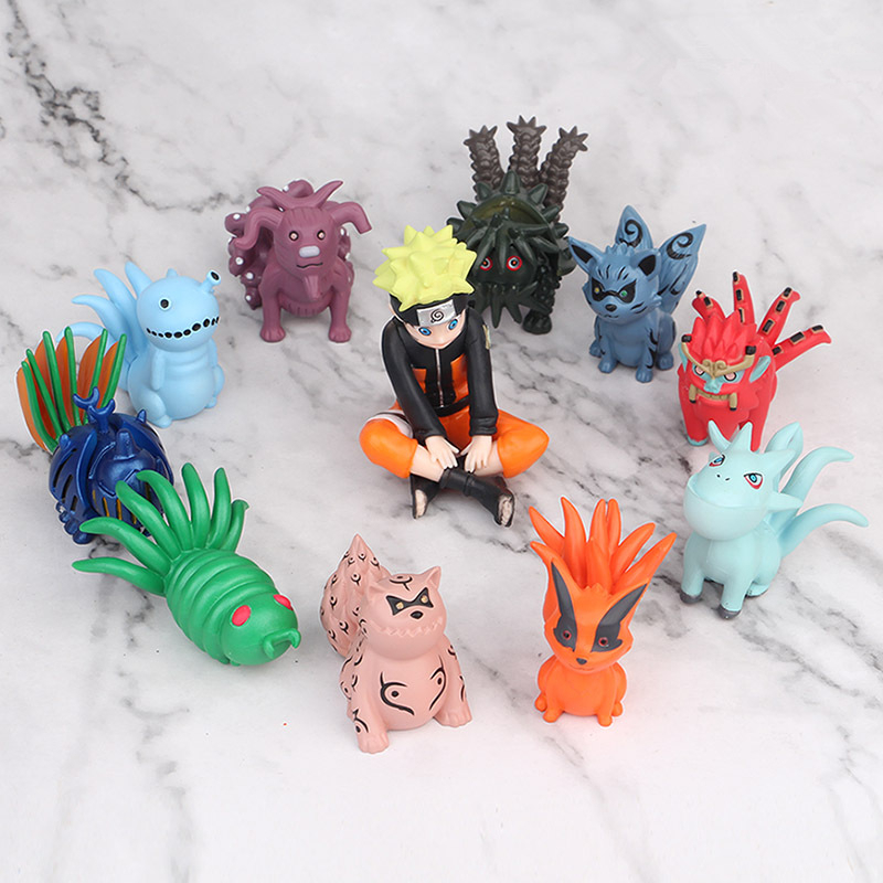 Naruto with 9 Tailed Beast Chibi Chakra Monsters figure Naruto figure ...