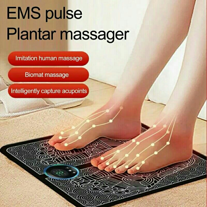 Electric EMS Foot Massager Pad Feet Simulator Patch Pengurut Kaki ...