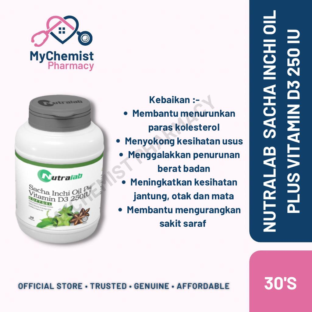 Nutralab Sacha Inchi Oil plus Vitamin D3 250IU 30's (Halagel) | Shopee ...