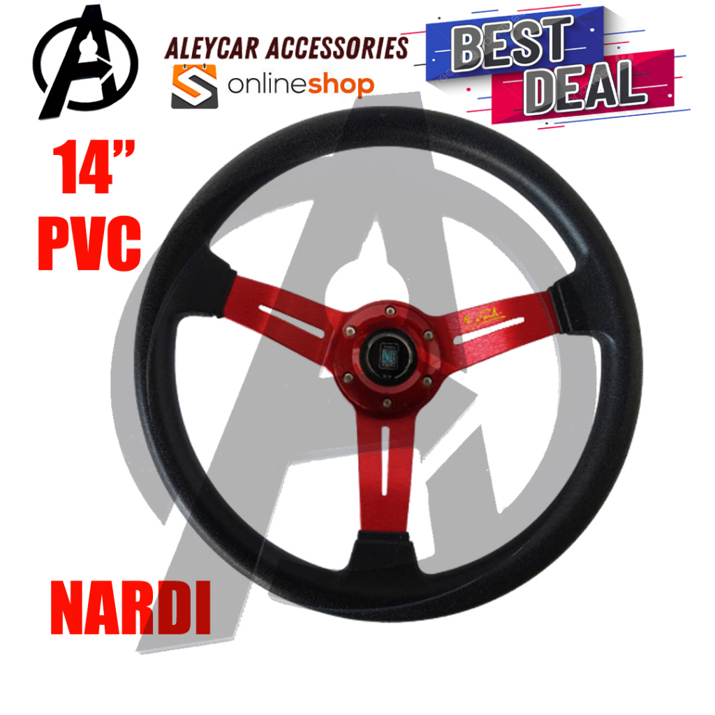 NARDI 14 Inch PVC Steering Wheel (RED) | Shopee Malaysia