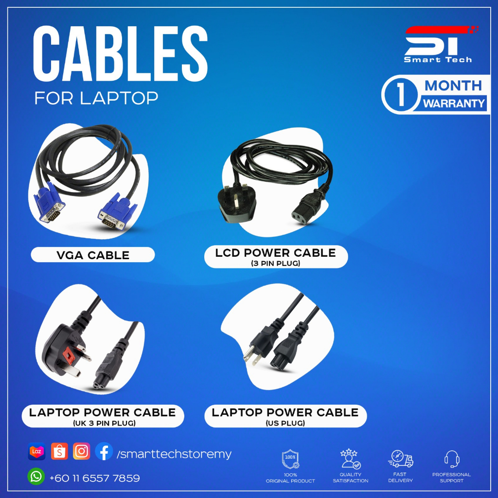 Laptops Power Cables & VGA Cables . LCD Power Cables Supply Code Cable ...