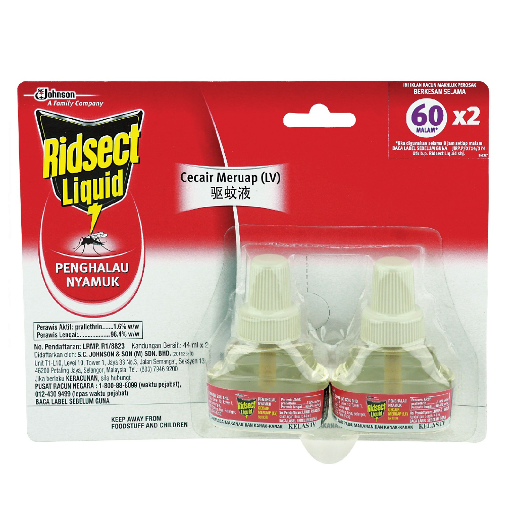 Ridsect Regular Repellent 60N Liquid Refill Twin Pack (2 x 44ml ...