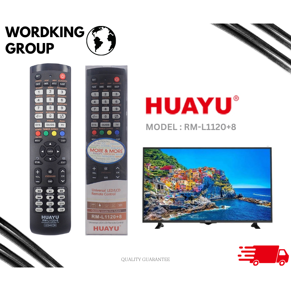 HUAYU RM-L1120+8 Universal Remote For LCD TV | Shopee Malaysia