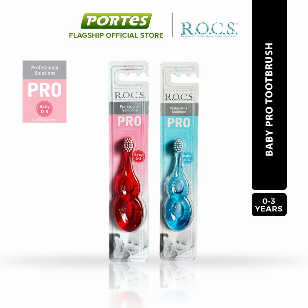 ROCS - Baby Pro Toothbrush (0-3 years old) | Shopee Malaysia