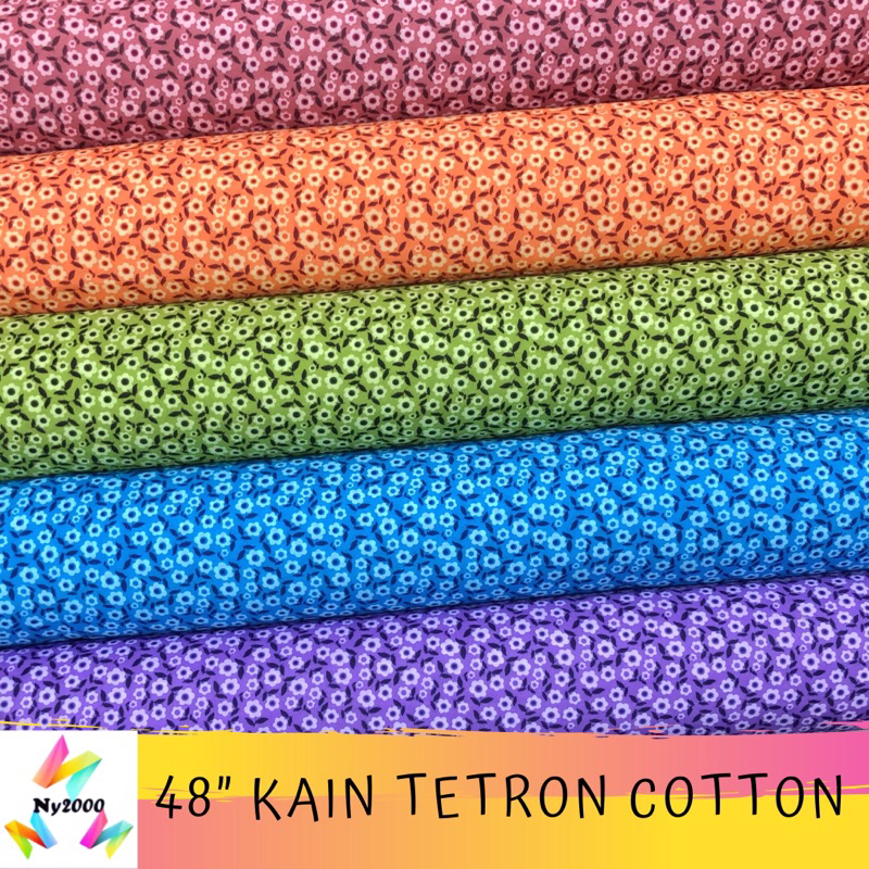 Kain Tetron Cotton TC Corak Bunga Kecil (Bidang 48”) | Small Flowers ...