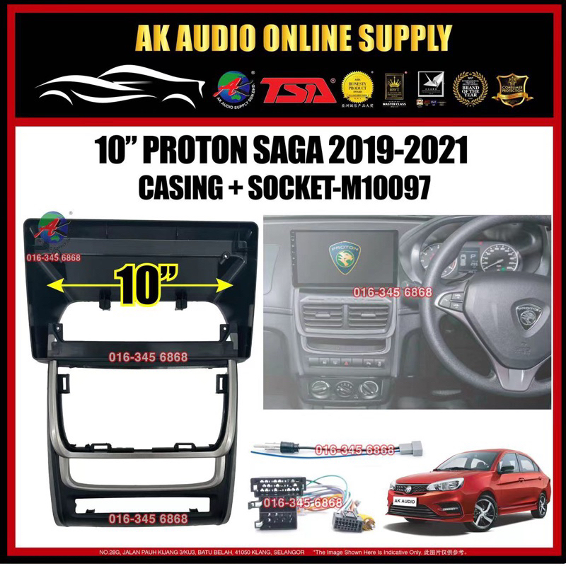 Proton Saga 2019 -2021 ( With Camera Socket ) Android Player 10” Casing ...