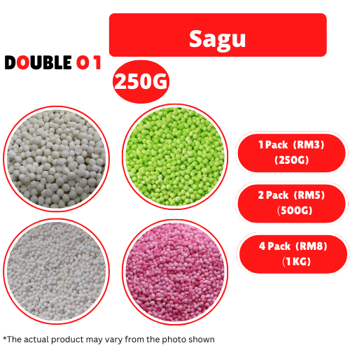 Double O 1 | Sago Peal White Seed | 西谷米 | 小西米 | Sagu (250g) | Shopee ...