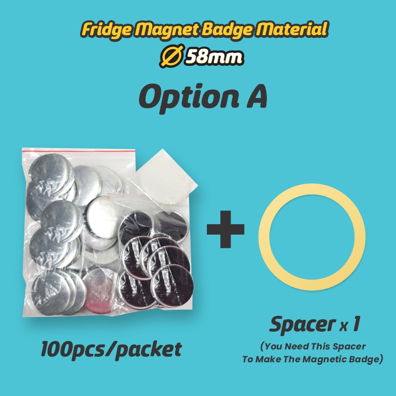 58mm Fridge Magnet Button Badge Material (100pcs/pkt | Magnetic Button ...