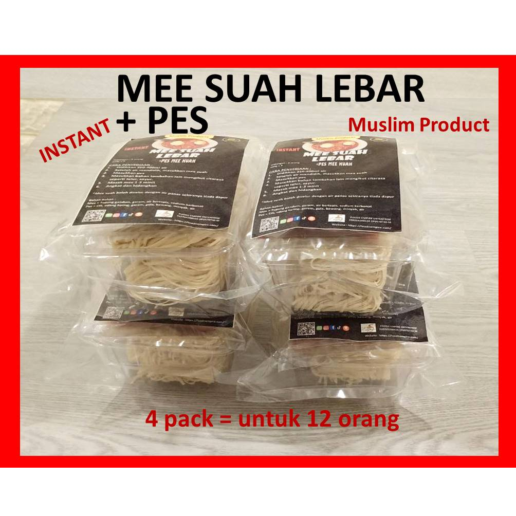 Mee Suah Muslim Product 4 pack untuk 12 orang mee instant serta pes mee ...