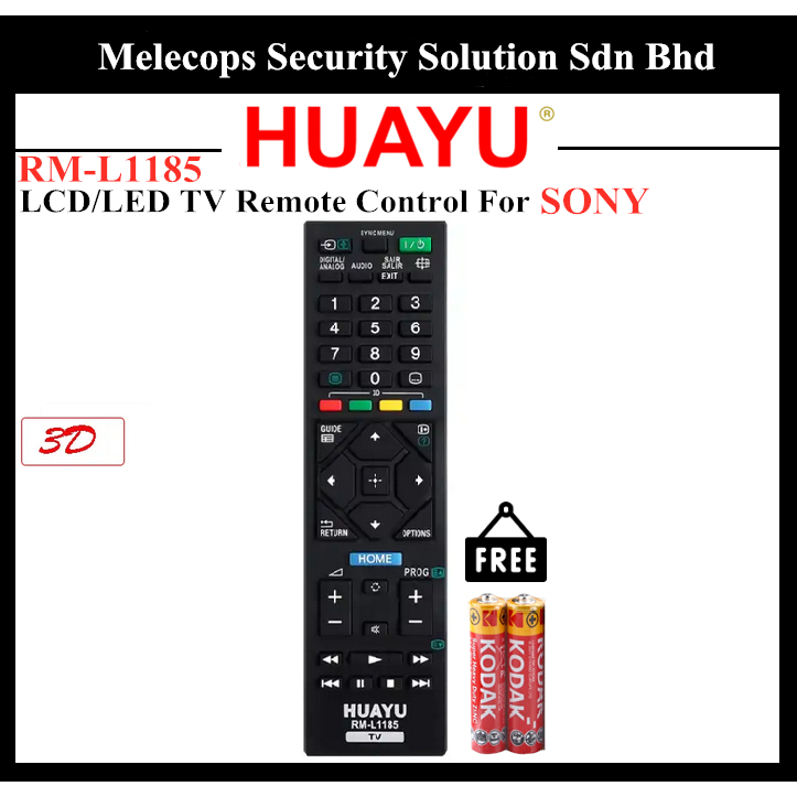 HUAYU LCD/LED TV Remote Control 3D Replacement For SONY (RM-L1185) | Shopee Malaysia