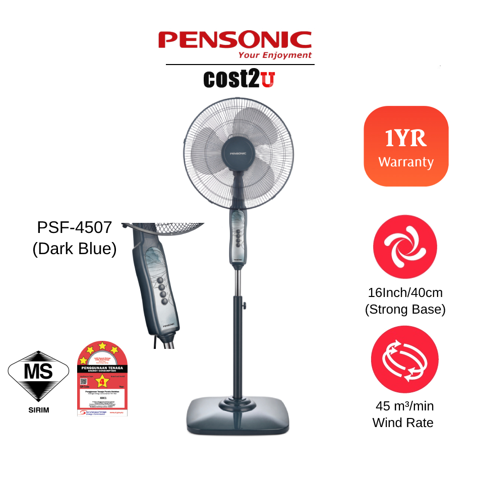 Pensonic 16”/40cm Stand Fan (Strong Base) | PSF-4507 (Kipas Sejuk 16 ...