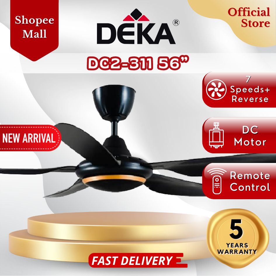 DEKA DC2-311 56" 5 Blades DC Motor with 7 Speeds Remote Control ...