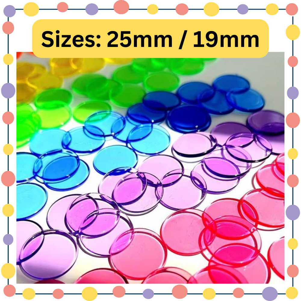 25mm/19mm Plastic clear Counting Chips Math Toys Bingo Chips | Shopee ...