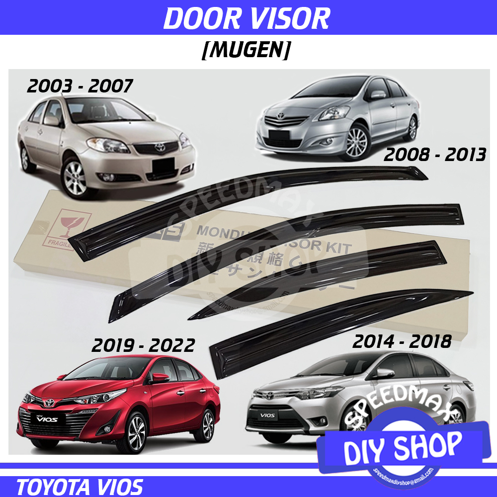 Toyota Vios Door Visor 2003 2004 2005 2006 2007 2008 2009 2010 2011 ...