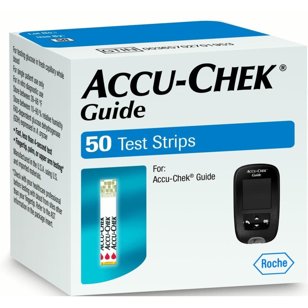 [1 Box x 50 Strips] Accu-Chek Guide [Exp : 21/08/2026] 50 Test Strips ...