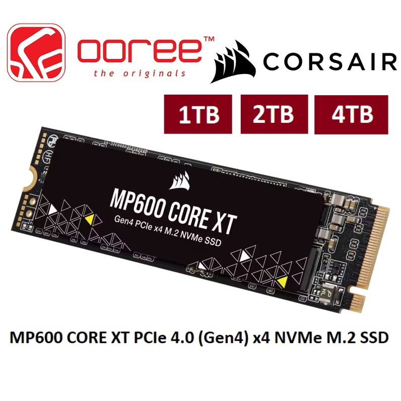 CORSAIR MP600 CORE XT 1TB / 2TB / 4TB PCIe 4.0 ( GEN4 ) X4 NVME M.2 ...